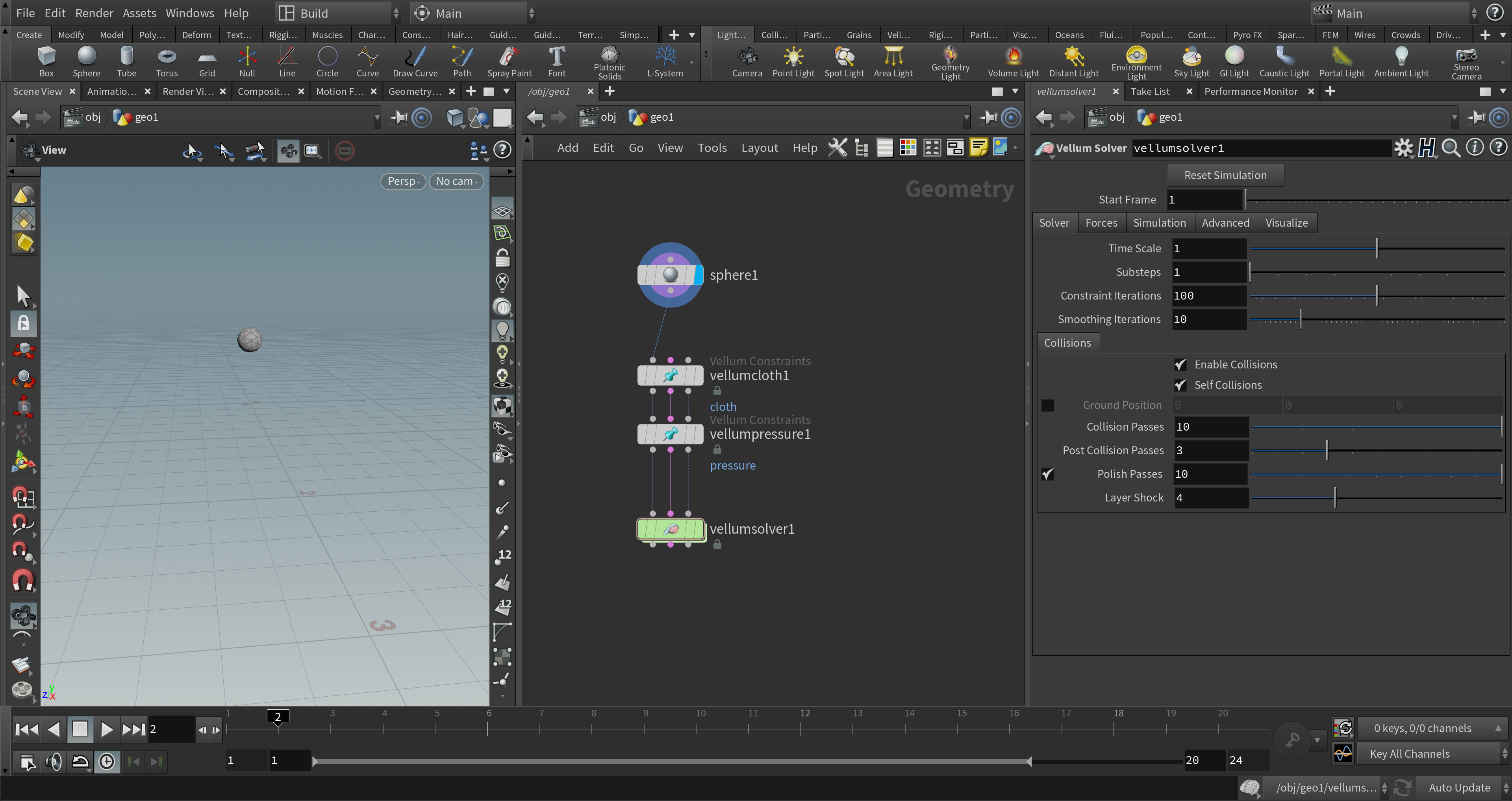 用Houdini 创建第一个软体模拟 | Chunlei Li